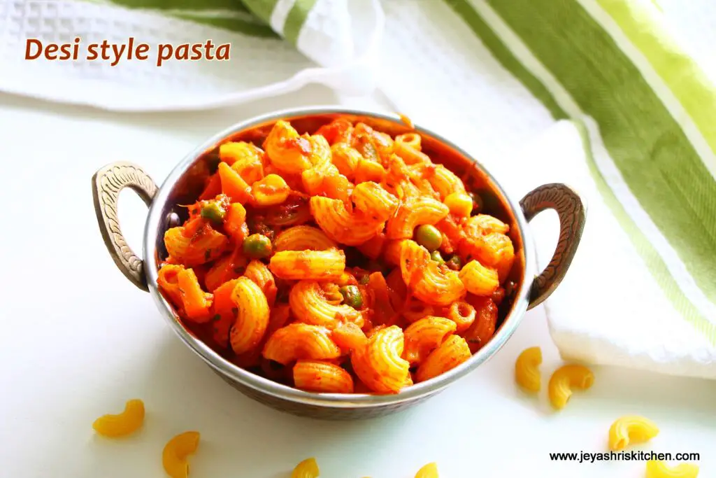 Indian-style masala pasta Easy pasta recipes - Jeyashri's Kitchen