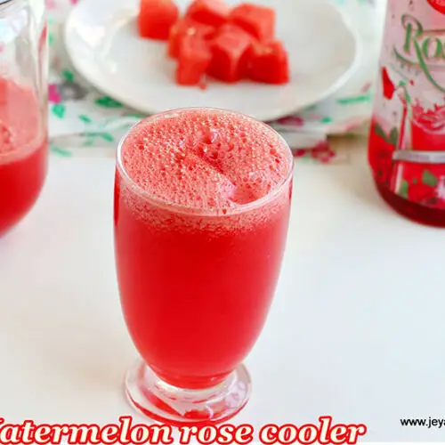 watermelon rose cooler - Jeyashri's Kitchen