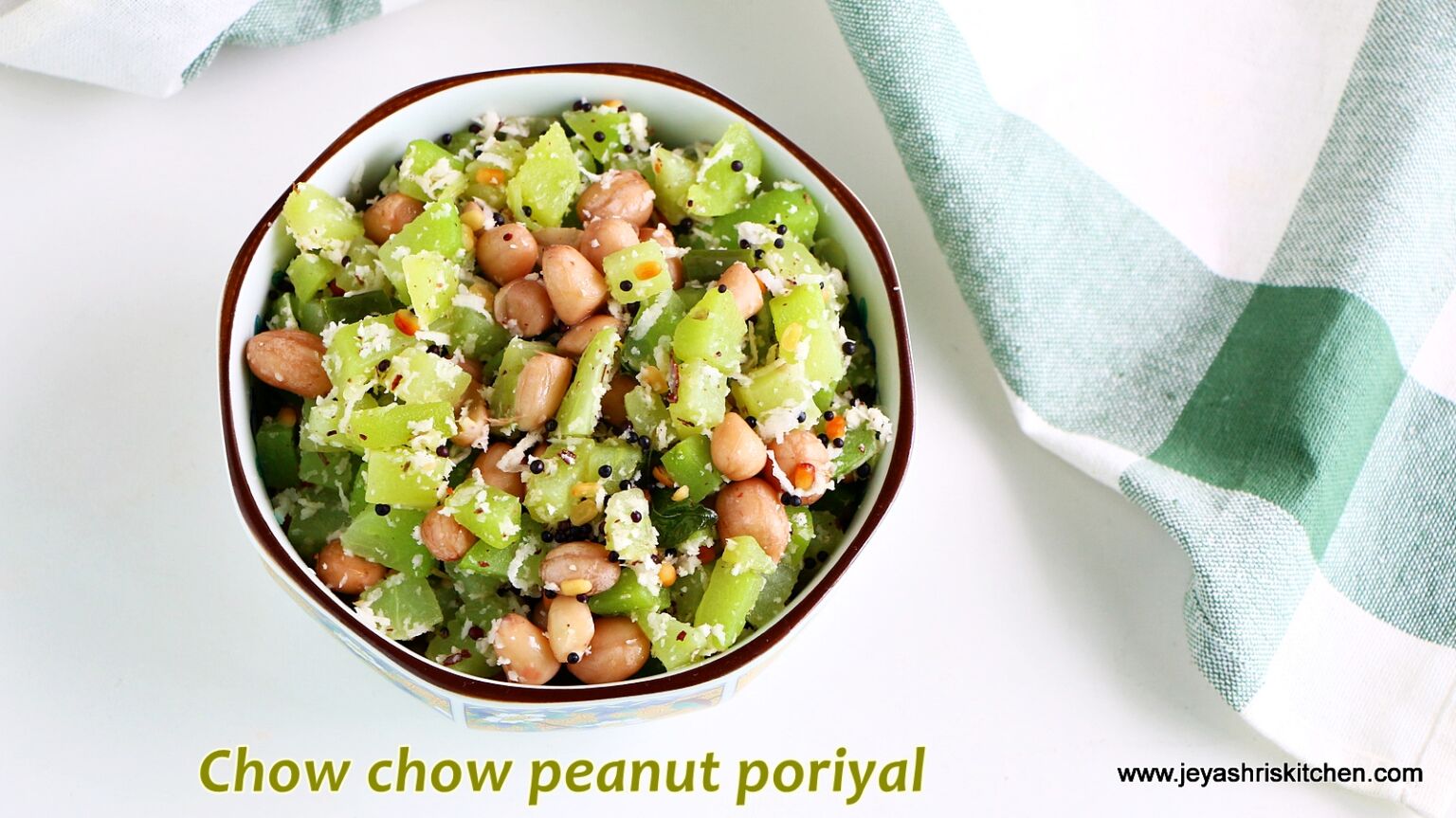 Chow chow peanut poriyal with video - Jeyashri's Kitchen