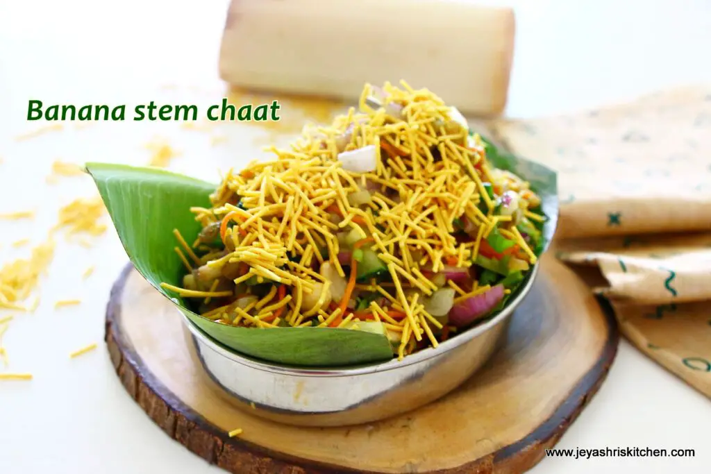 Banana stem chaat recipe - Jeyashri's Kitchen